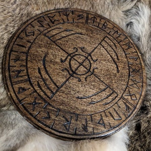 Ginfaxi Altar Plate Heathen Asatru Norse Pagan Religious Decor Pine ...