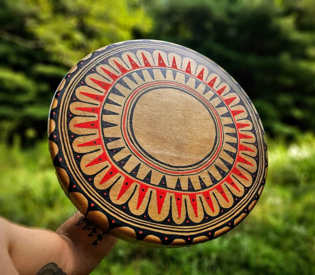 20 Hand Painted Natural Dark Horse Hide Drum Shaman Drum Rawhide Drum ...