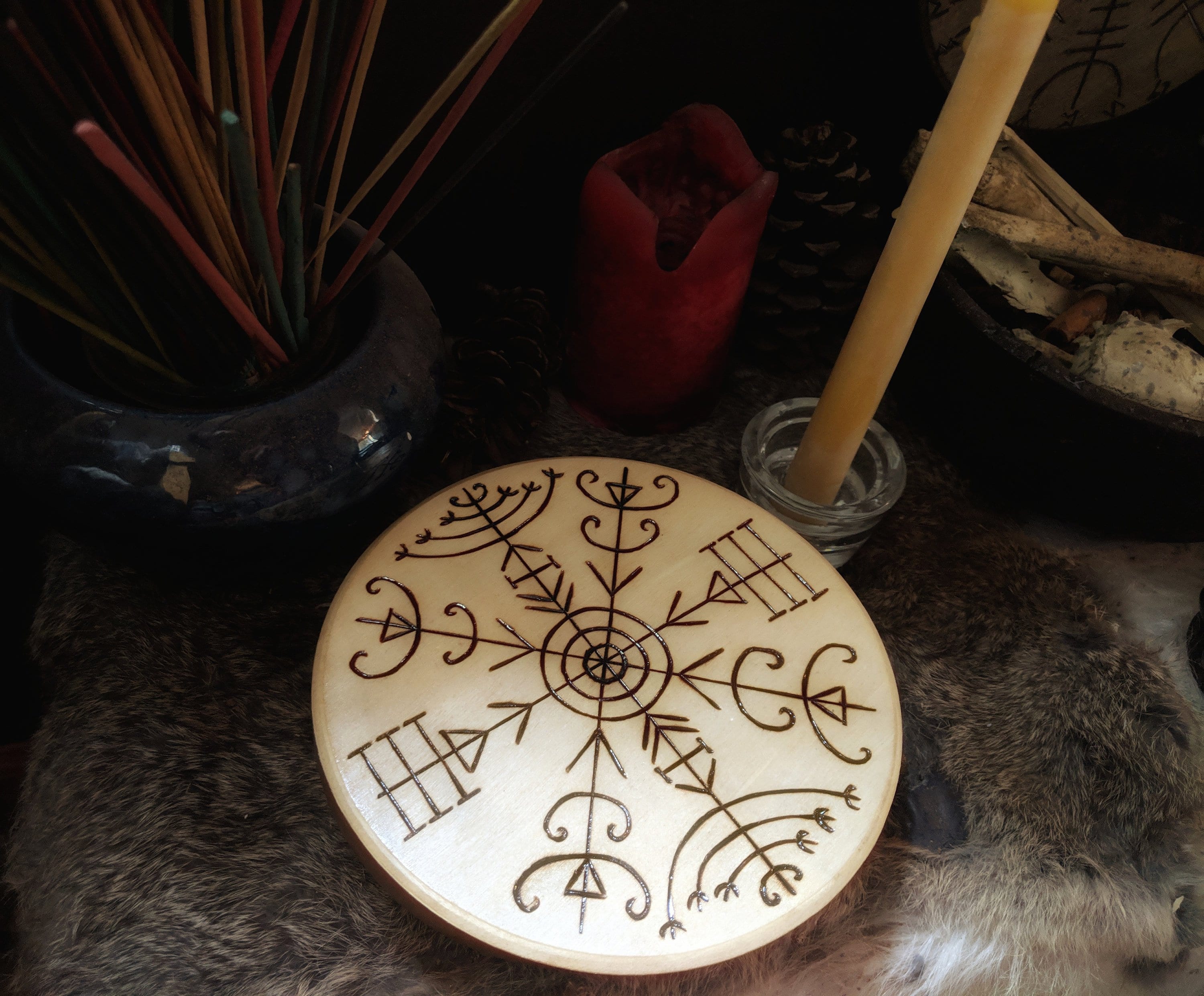Veldismagn Icelandic Magic Stave Heathen Asatru Altar Plate | Etsy