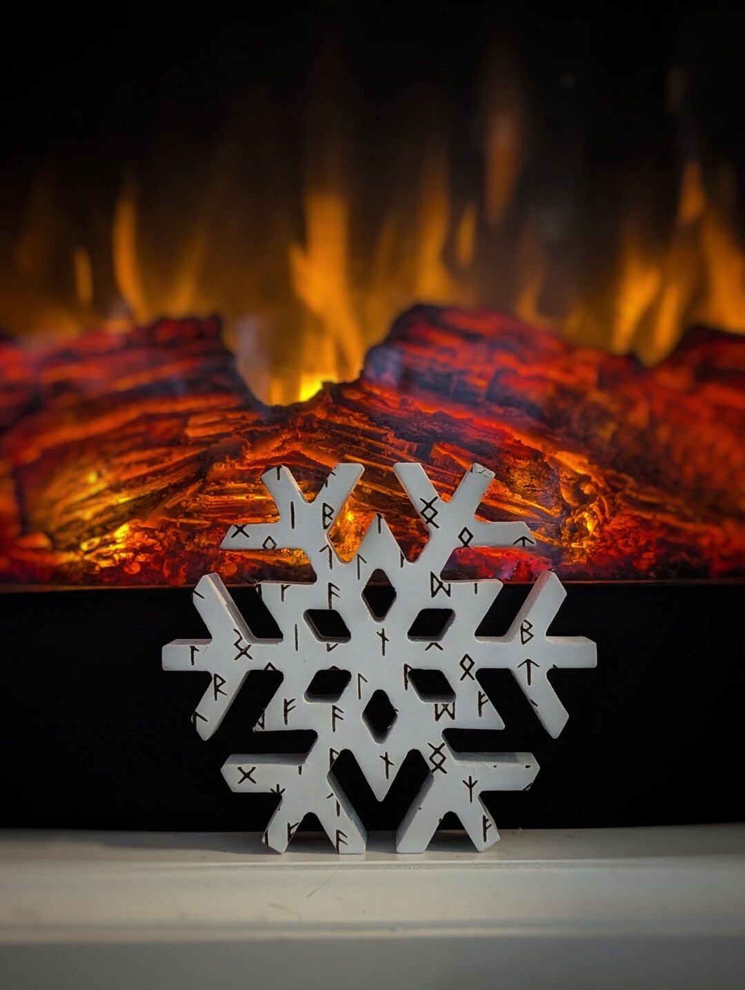 Norse Pagan Yule Decor Rune Snowflake Heathen Asatru Shelf Sitter - Etsy