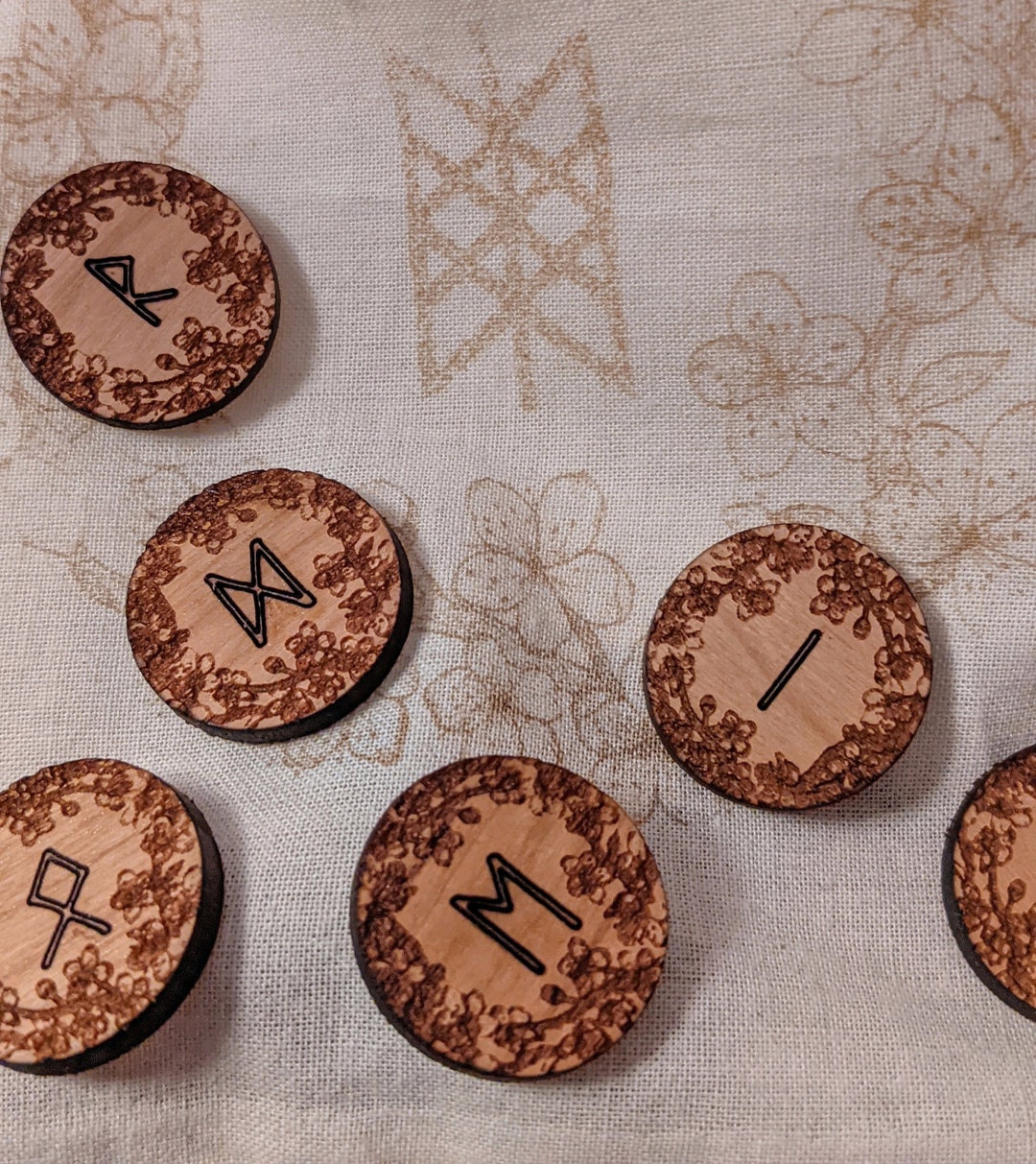 Cherry Blossom Wood Rune Set | Elder Futhark Norse Runes - Etsy