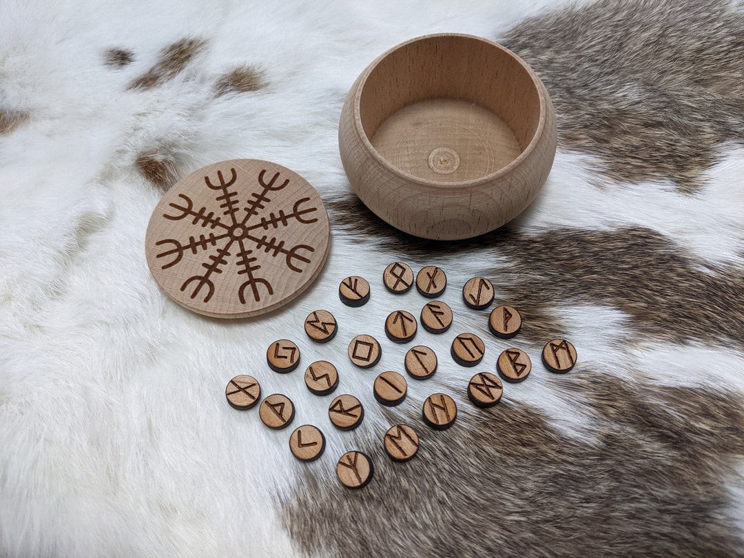 Micro Mini Hand Turned Alder Rune Set Elder Futhark Small Runes With ...