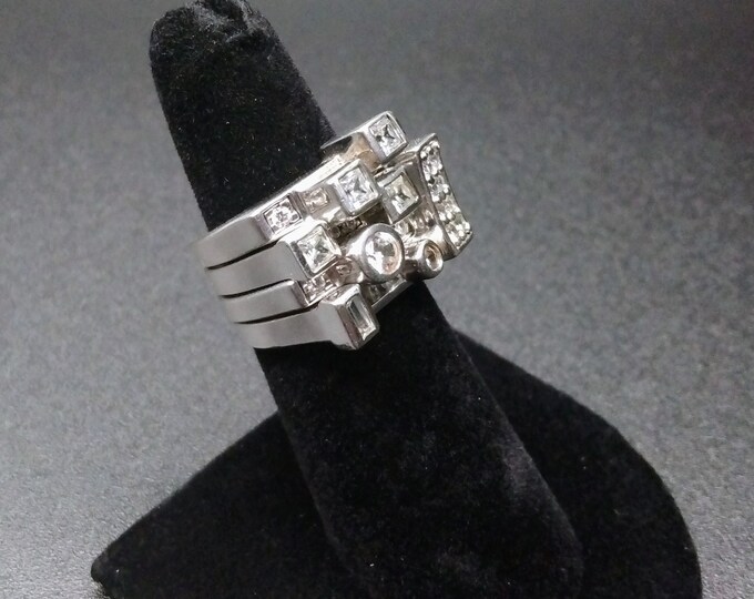 Vintage Rare Authentic Manhattan Stack Ring Michael VALITUTTI; Finest Cut CZ ~ Size 6 - Etsy