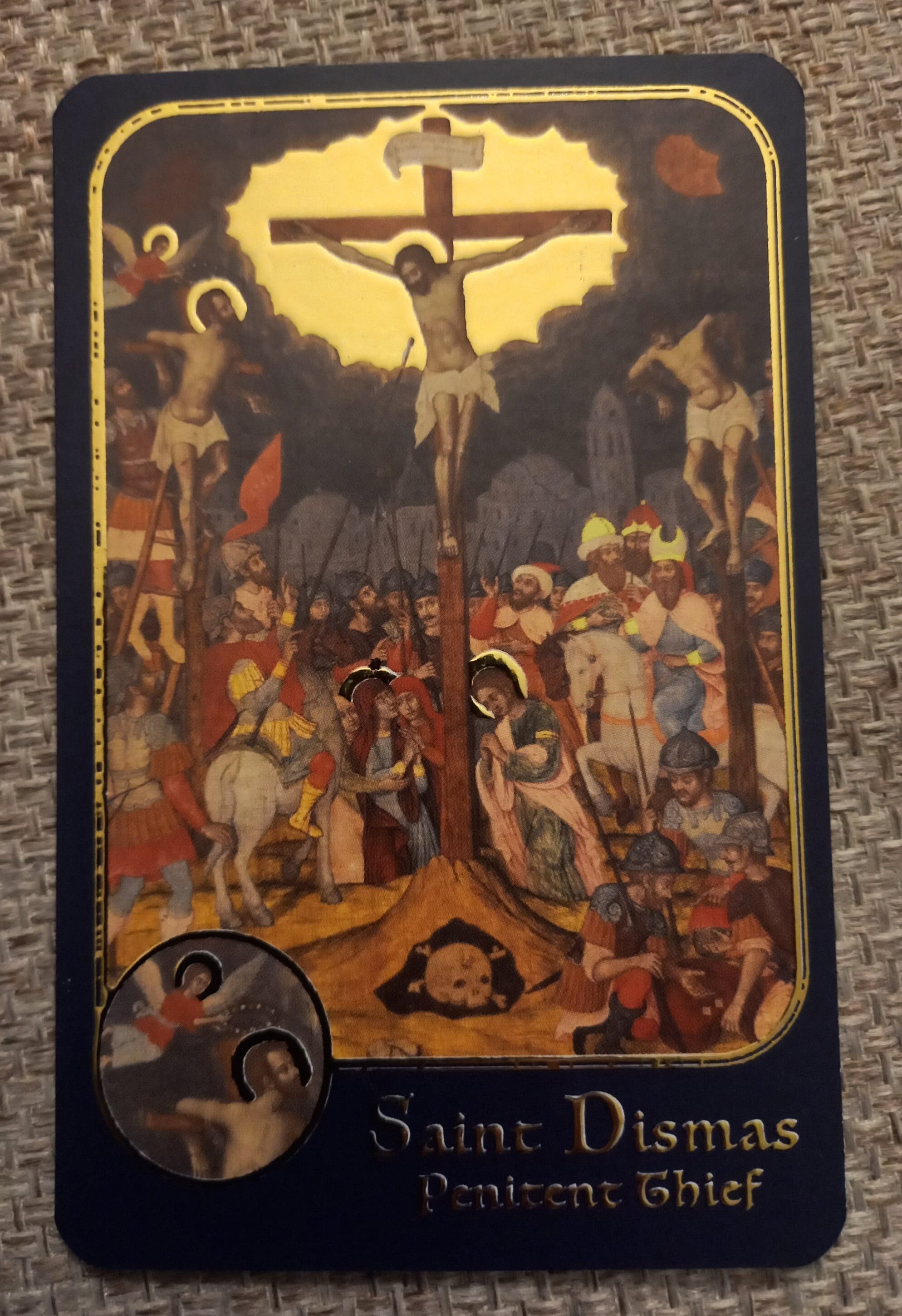St. Dismas Holy Card With Gold Foil Border. It is 2.75 X 4.25with ...