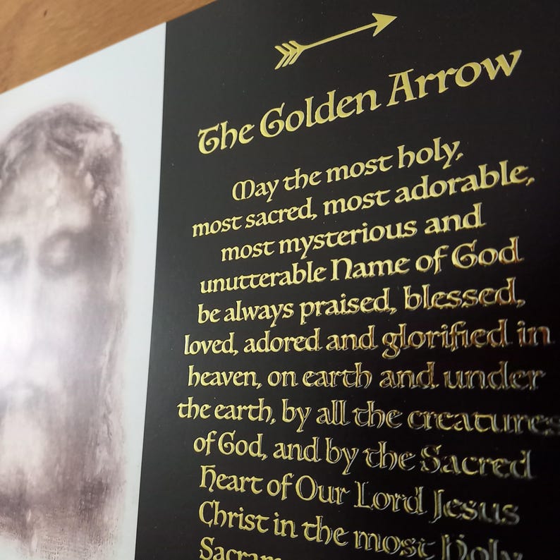 Holy Face of Jesus and Golden Arrow Prayer One Sided, 8x10 - Etsy
