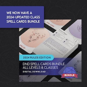 DND Class Spell Cards | DND Class Bundle | DND Spell Cards 5e | Dnd ...