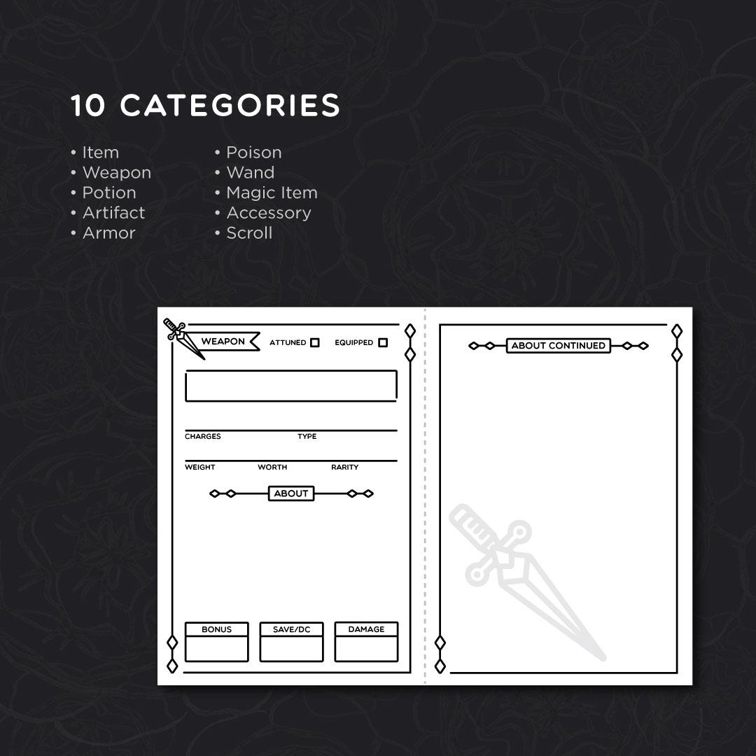 Blank DND Item Cards: Form Fillable RPG Cards (digital Download) - Etsy