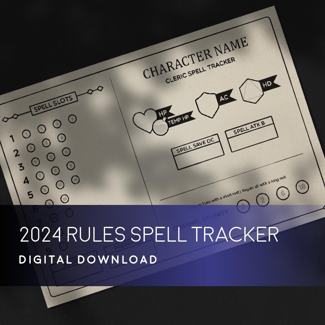 Dnd 2024 Spell Tracker Cards | 2024 Rules | Dnd Character Tracker | Spell Slot Tracker ...