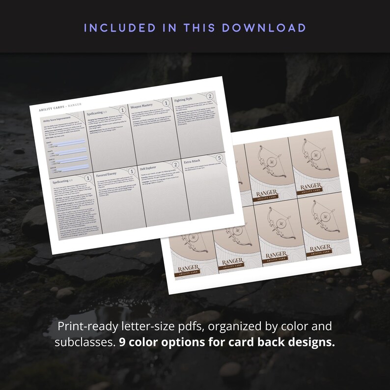 DND Ranger Ability Cards: All Handbook Class Abilities, Including ...