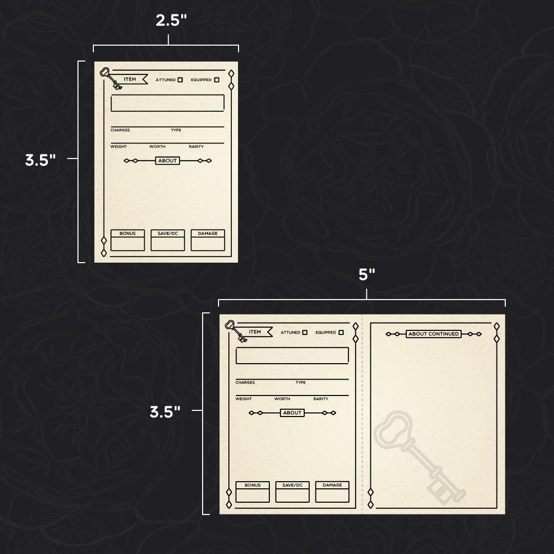 Blank DND Item Cards: Form Fillable RPG Cards (digital Download) - Etsy
