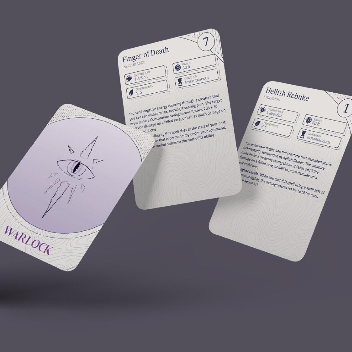 DND Class Spell Cards | Warlock | DND Class Bundle | DND Spell Cards 5e ...