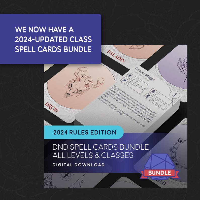 Paladin Spell Cards: DND 2024 Edition, All Levels (printable PDF) - Etsy