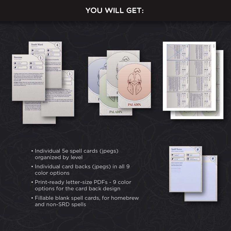 DND Class Spell Cards | Paladin | Dnd Class Bundle | DND Spell Cards 5e ...