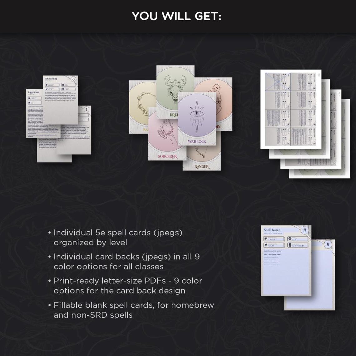 All Classes | DND Spell Cards | All Classes 2014 Edition, All Levels (printable PDF) | DND Spell ...