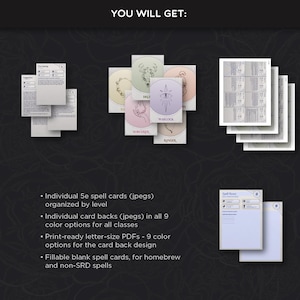 DND Class Spell Cards | DND Class Bundle | DND Spell Cards 5e | Dnd ...