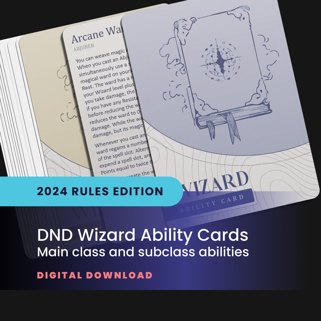 DND Wizard Ability Cards: All Handbook Class Abilities, Including ...