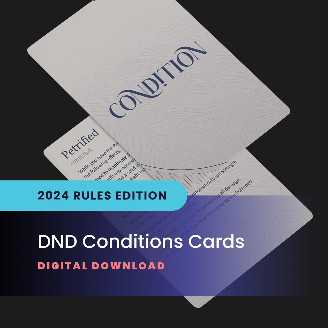 DND Conditions Cards Printable PDF – 5e Status Effects Reference ...