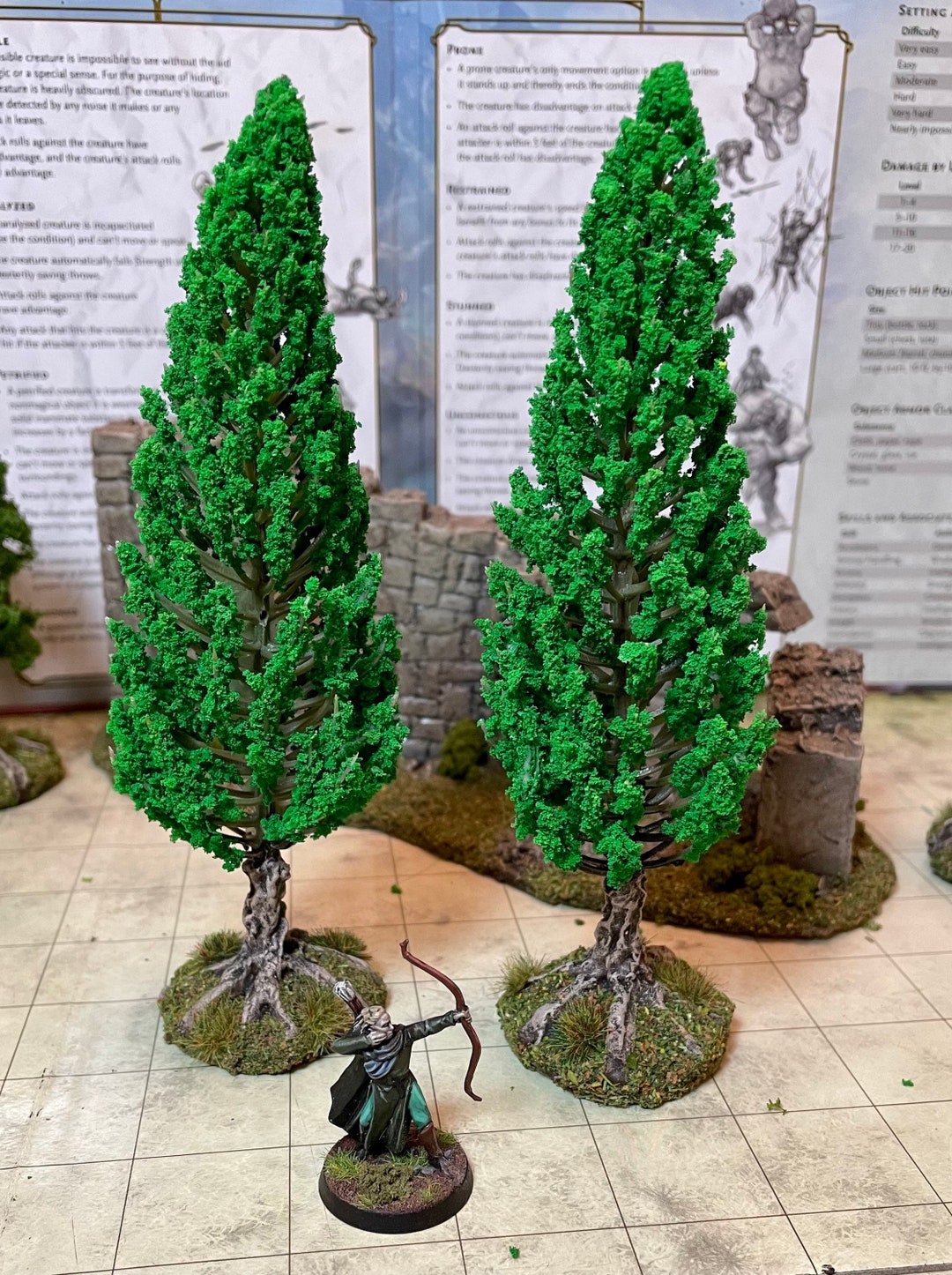 10 Model Fir Trees, Fantasy Scenery Fo TTRPG, and Wargaming. - Etsy