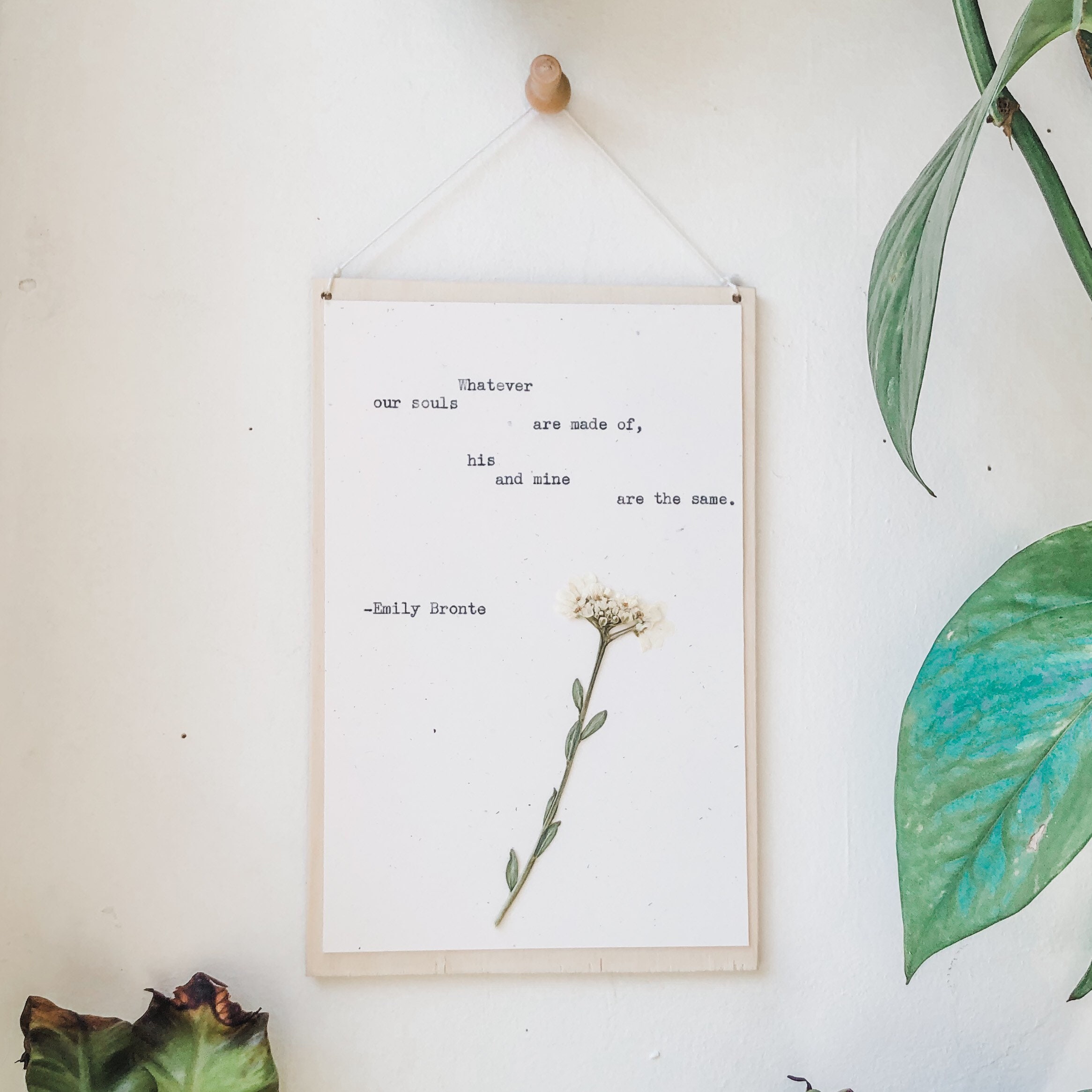 Emily Bronte, Whatever Souls Are Made Of; Typewriter Art, Literary Gift ...