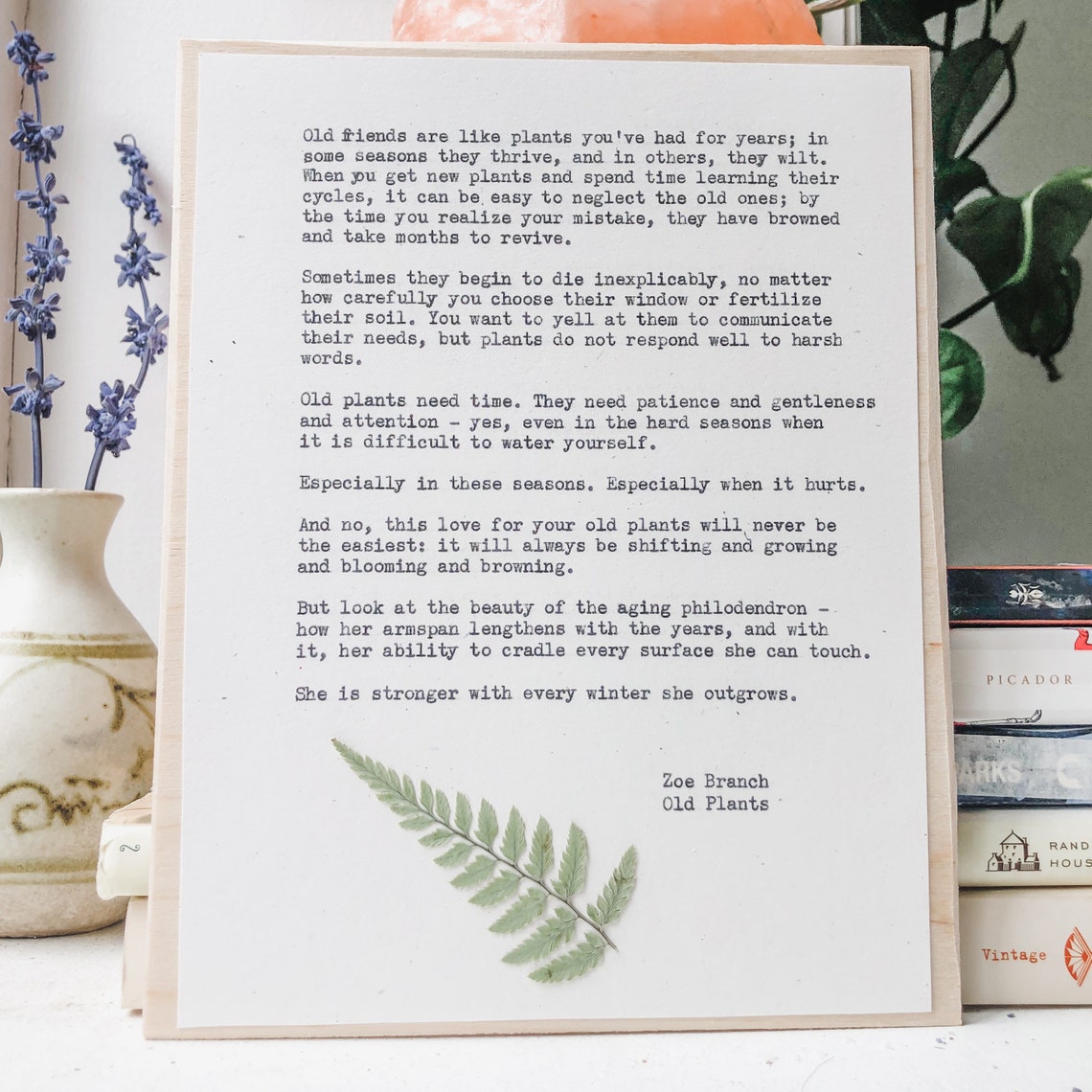 Zoe Branch, Old Plants; Original Artwork, Typewriter Art, Pressed ...