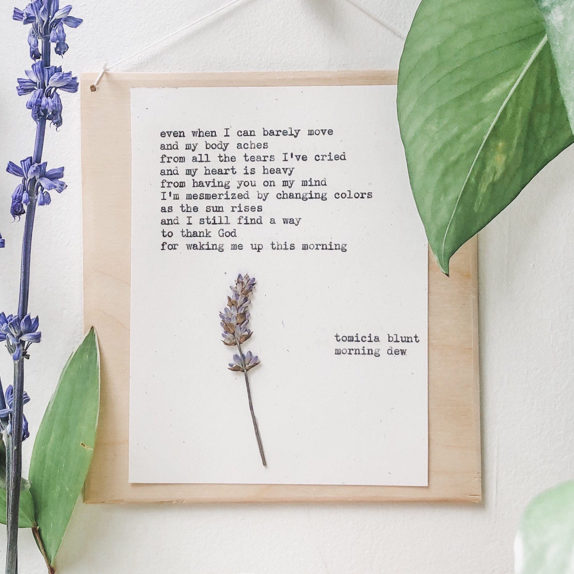 Tomicia Blunt Morning Dew Typewriter Art Poetry Print Poem - Etsy