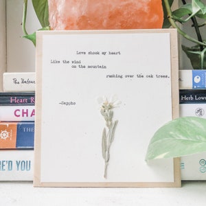 Sappho, Love Shook My Heart; Gift Under 30, Love Gift, Pressed Flower ...