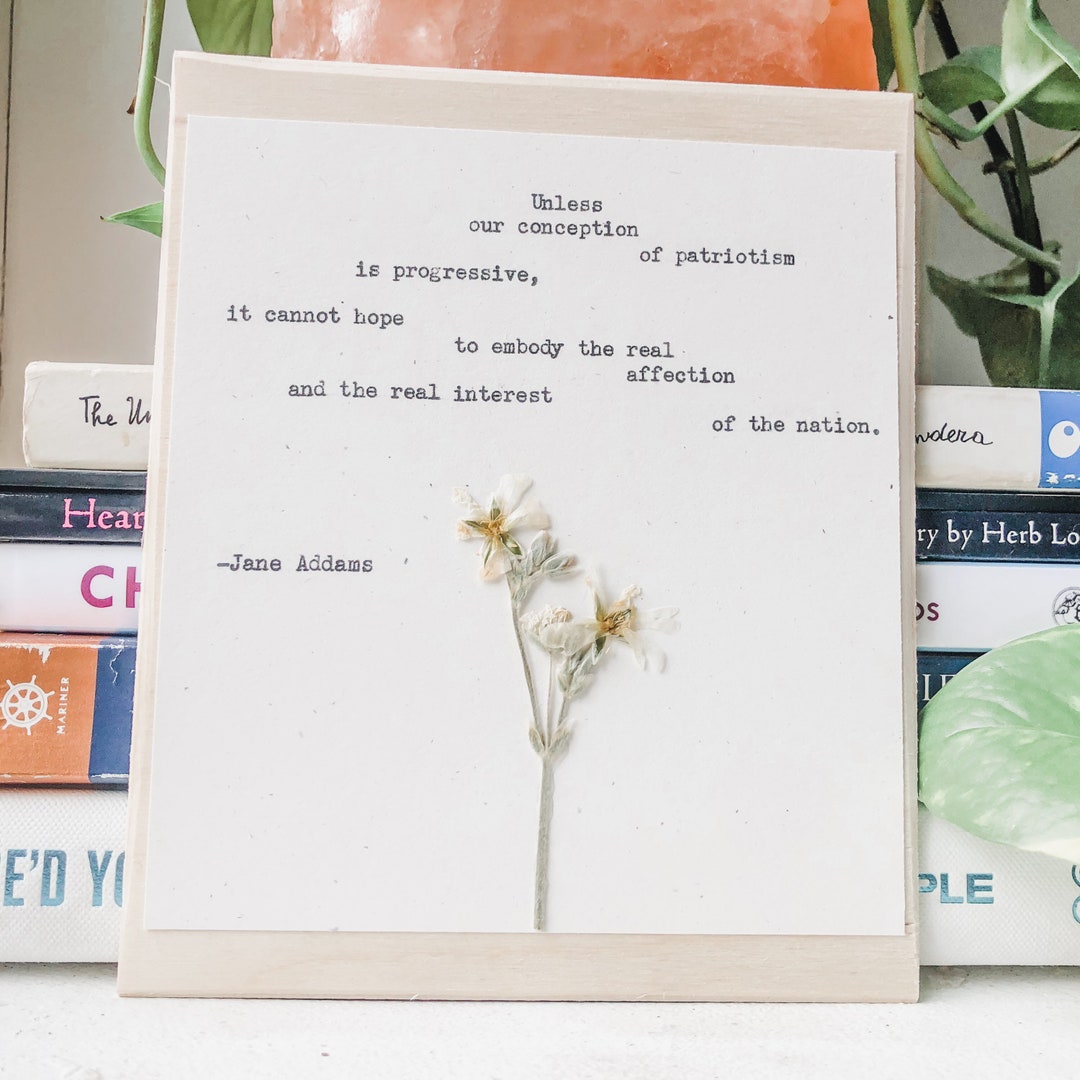 Jane Addams, Progressive Patriotism, Typewriter Art, Political Print ...