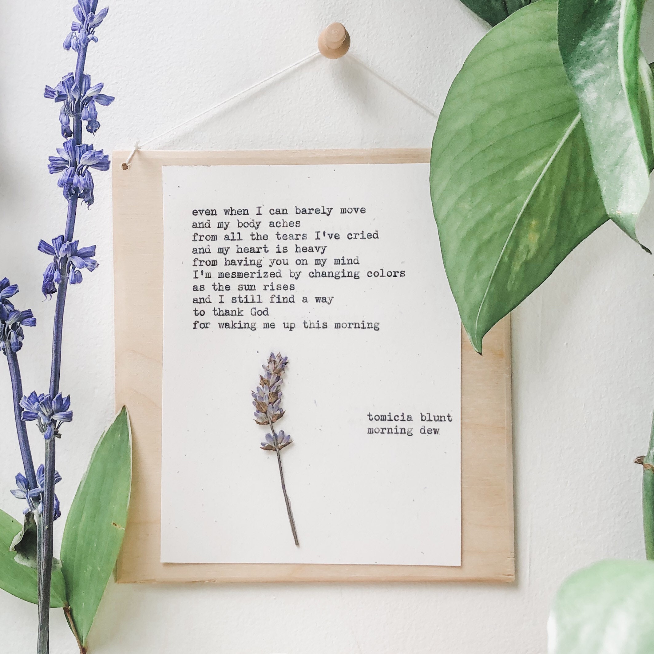 Tomicia Blunt, Morning Dew; Typewriter Art, Poetry Print, Poem Wall Art ...