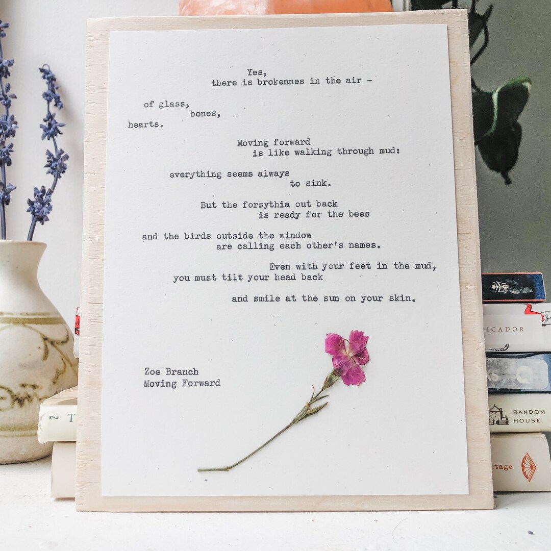 Zoe Branch, Moving Forward; Original Artwork, Typewriter Art, Pressed ...