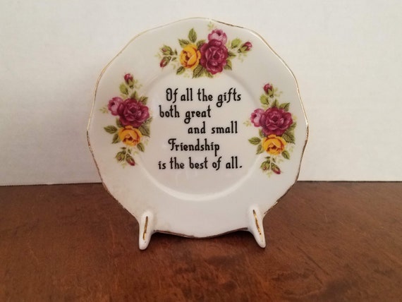 Vintage Ceramic Friendship Plate-great CONDITION - Etsy