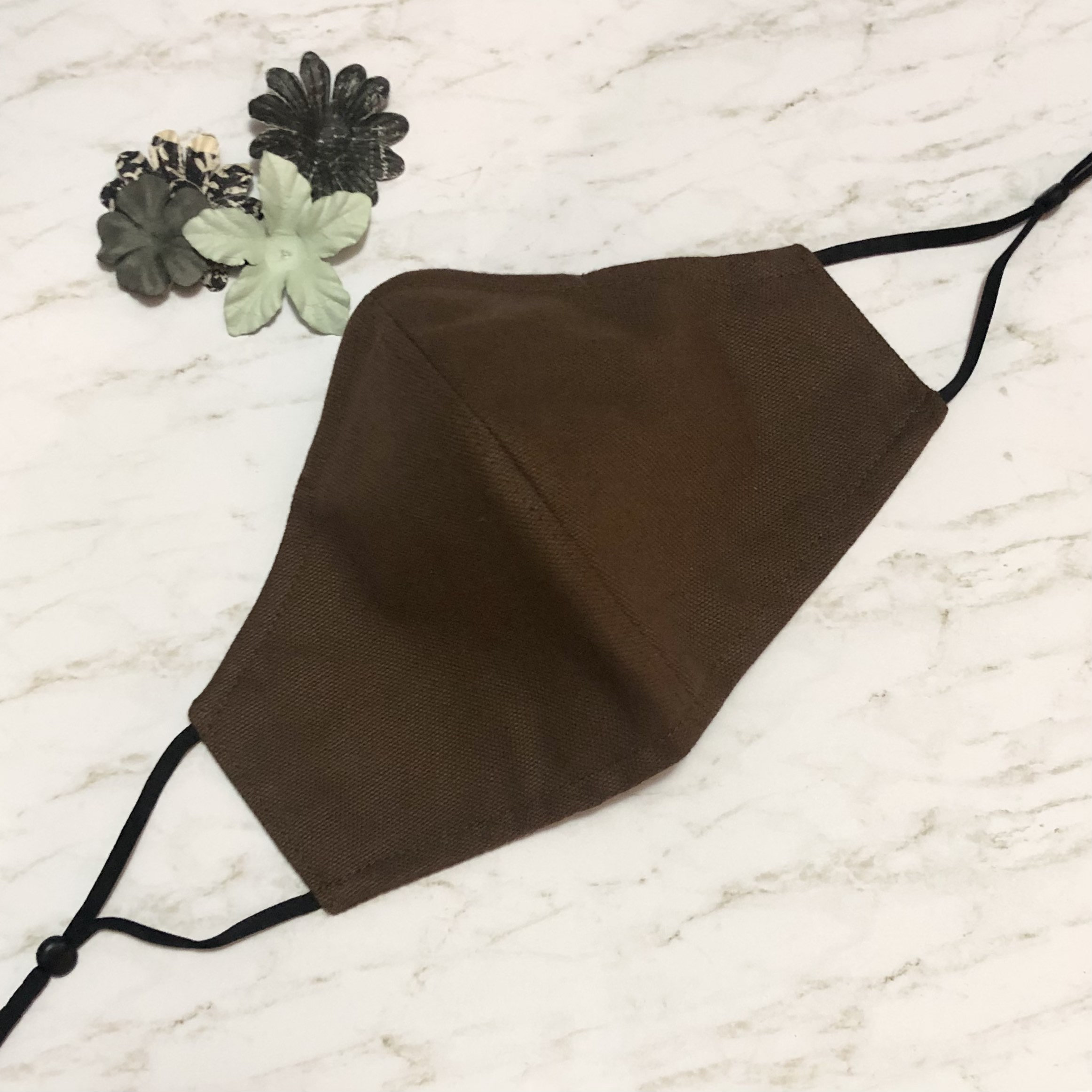 Solid Brown Cotton Fabric Face Mask With Nose Wire Fitted - Etsy