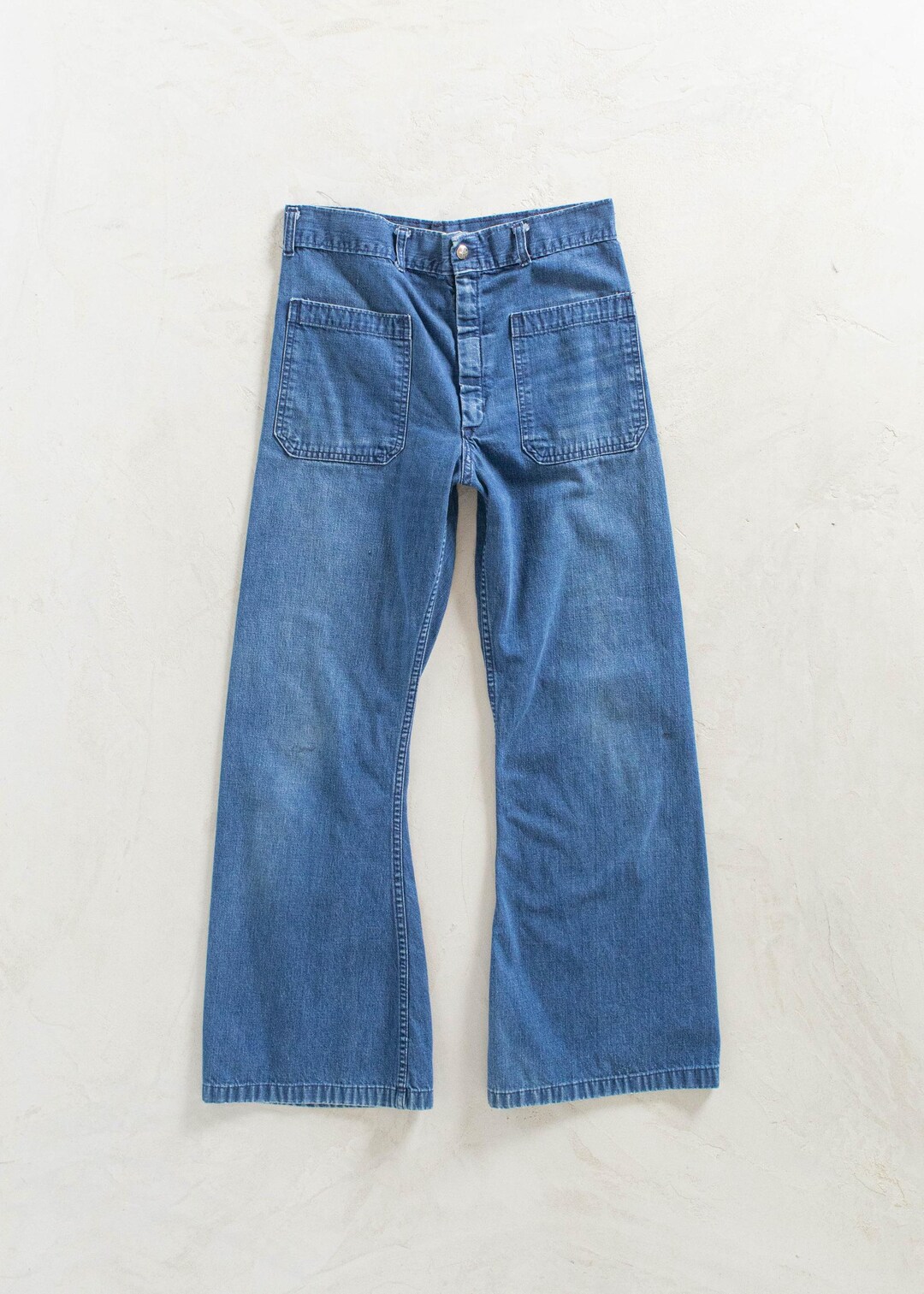 Vintage 1970s Seafarer US Navy Denim Sailor Pants Size Women's 27 Men's ...