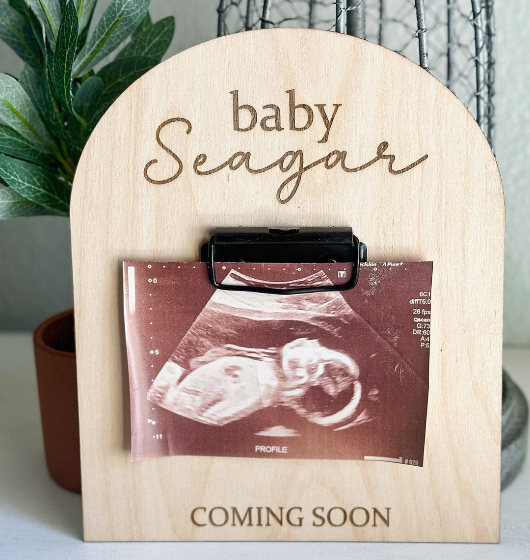 Custom Pregnancy Announcement Frame Keepsake Sonogram Frame New Mom ...