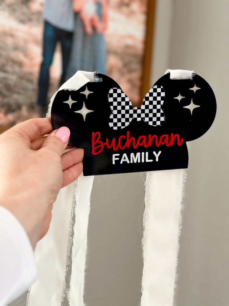 Custom Stroller Tag Magic Mouse Theme Park Stroller Family Name Tag ...