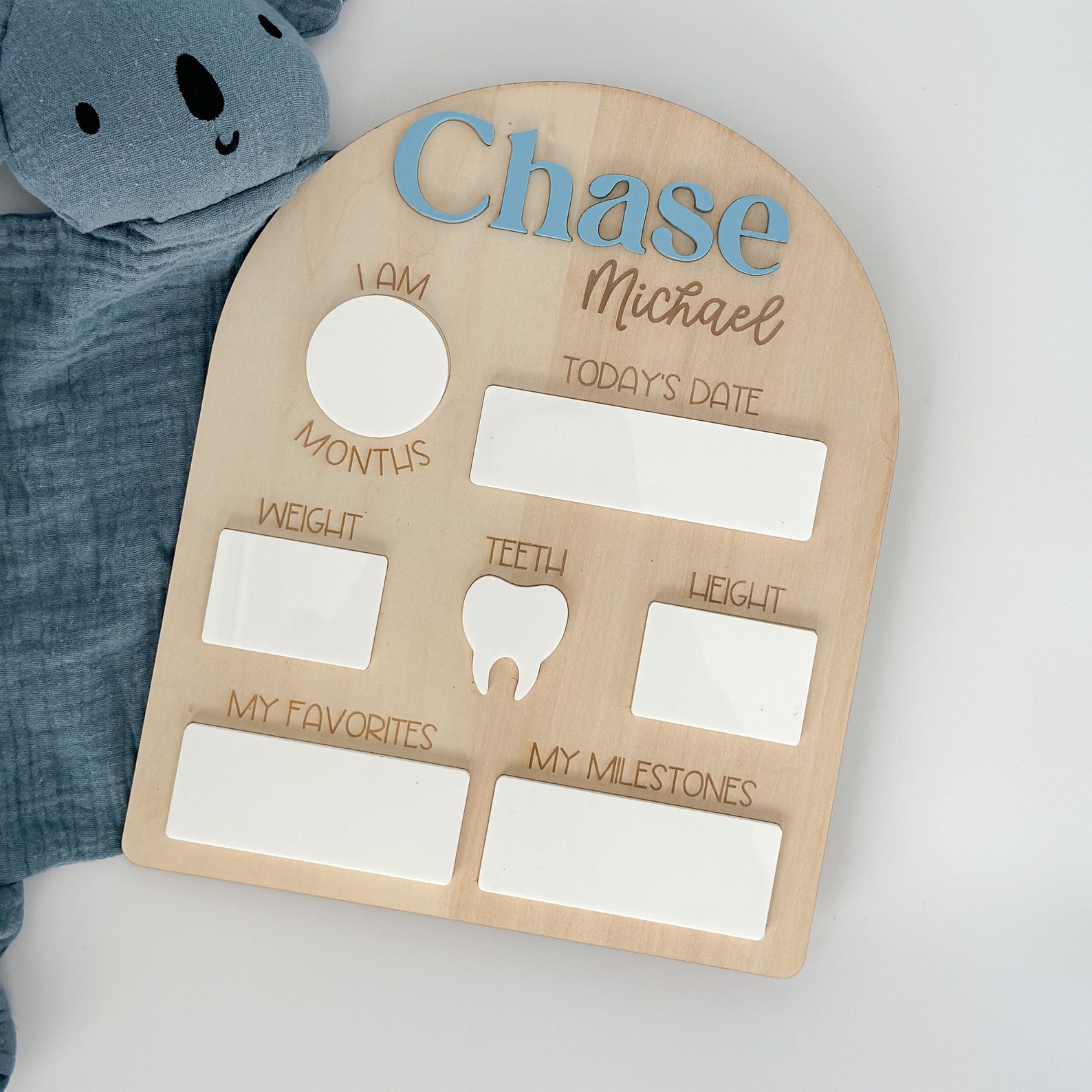 Custom Baby Milestone Board Newborn Photoshoot Monthly Milestone Board ...