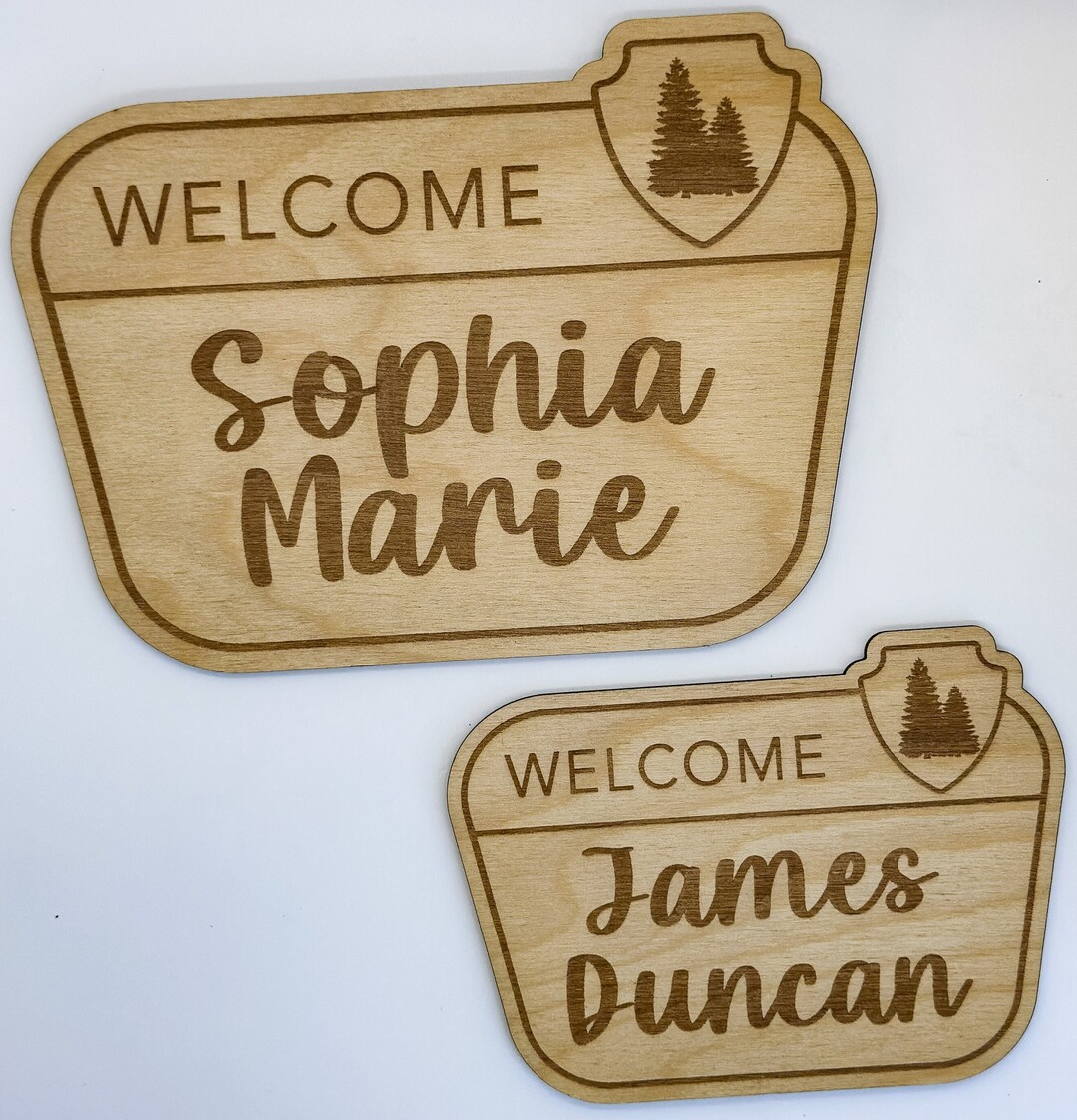 Custom Newborn State Park Name Sign Camping Baby Shower Decor National ...