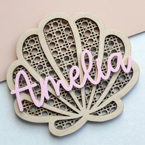 Baby Name Sign Girl Seashell Hospital Name Board Newborn Girl Name Wood ...