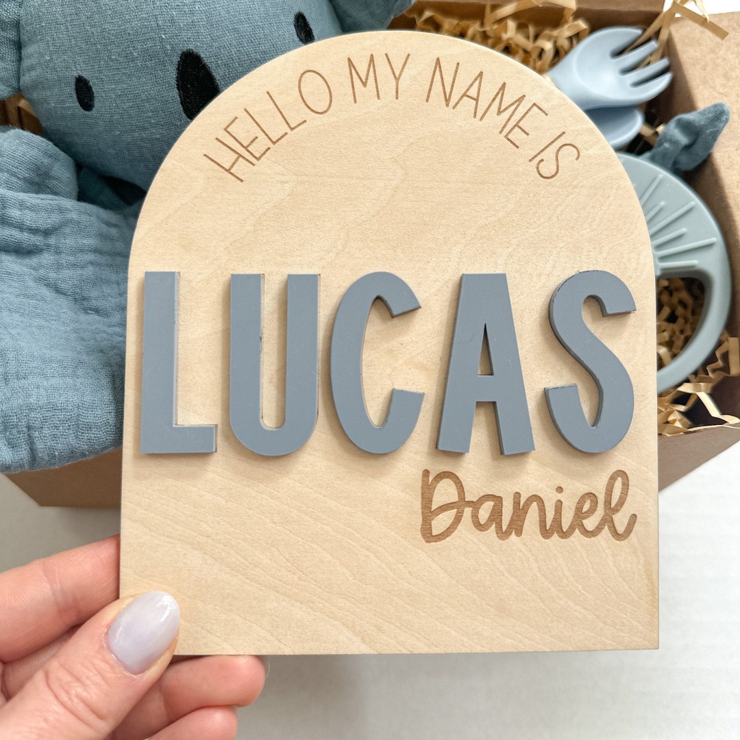 Hello My Name is Sign Baby Wood Hospital Sign for Baby Name ...