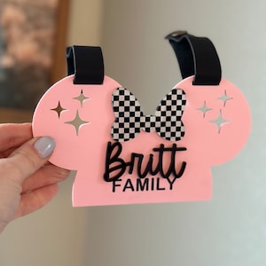 Custom Stroller Tag Magic Mouse Theme Park Stroller Family Name Tag ...