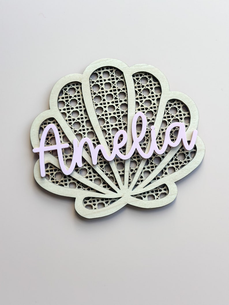 Baby Name Sign Girl Seashell Hospital Name Board Newborn Girl Name Wood ...