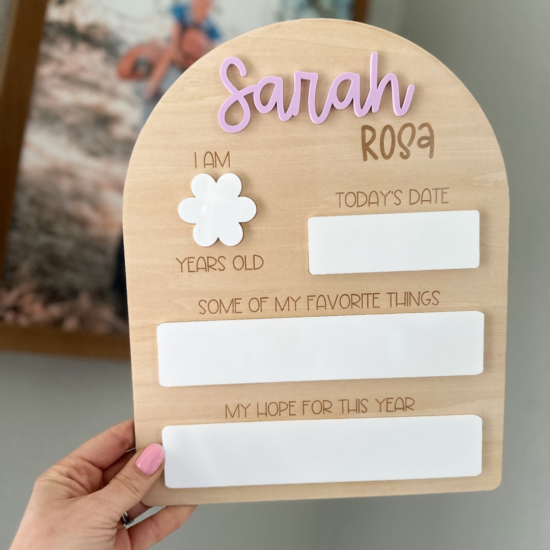 Reusable Birthday Stat Board First Birthday Party Board Kids Yearly ...