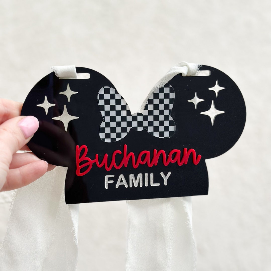 Custom Stroller Tag Magic Mouse Theme Park Stroller Family Name Tag ...