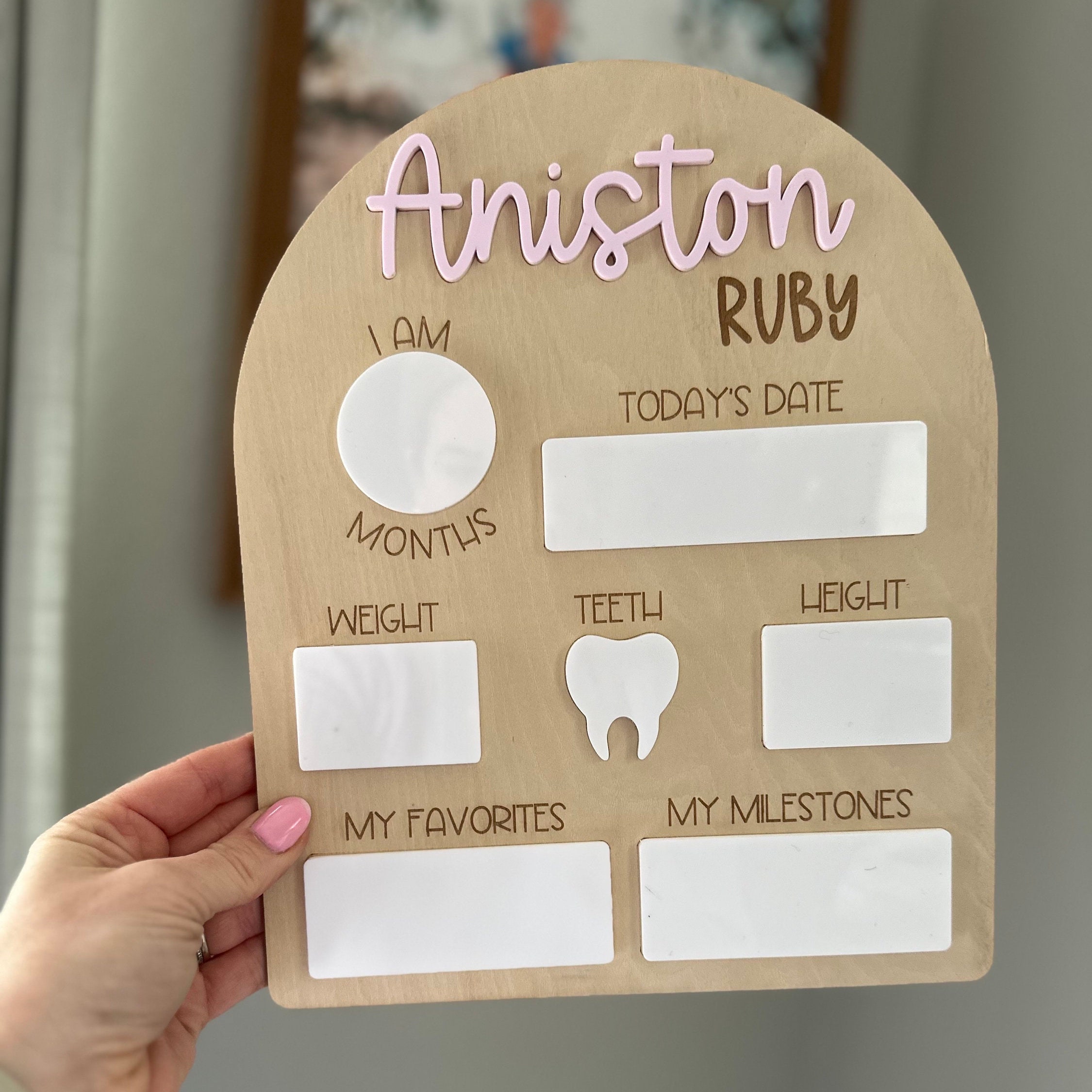 Custom Baby Milestone Board Newborn Photoshoot Monthly Milestone Board ...
