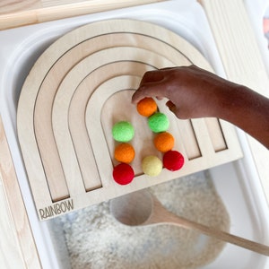 Flisat Insert Rainbow Sensory Table Insert Montessori Learning Activity ...