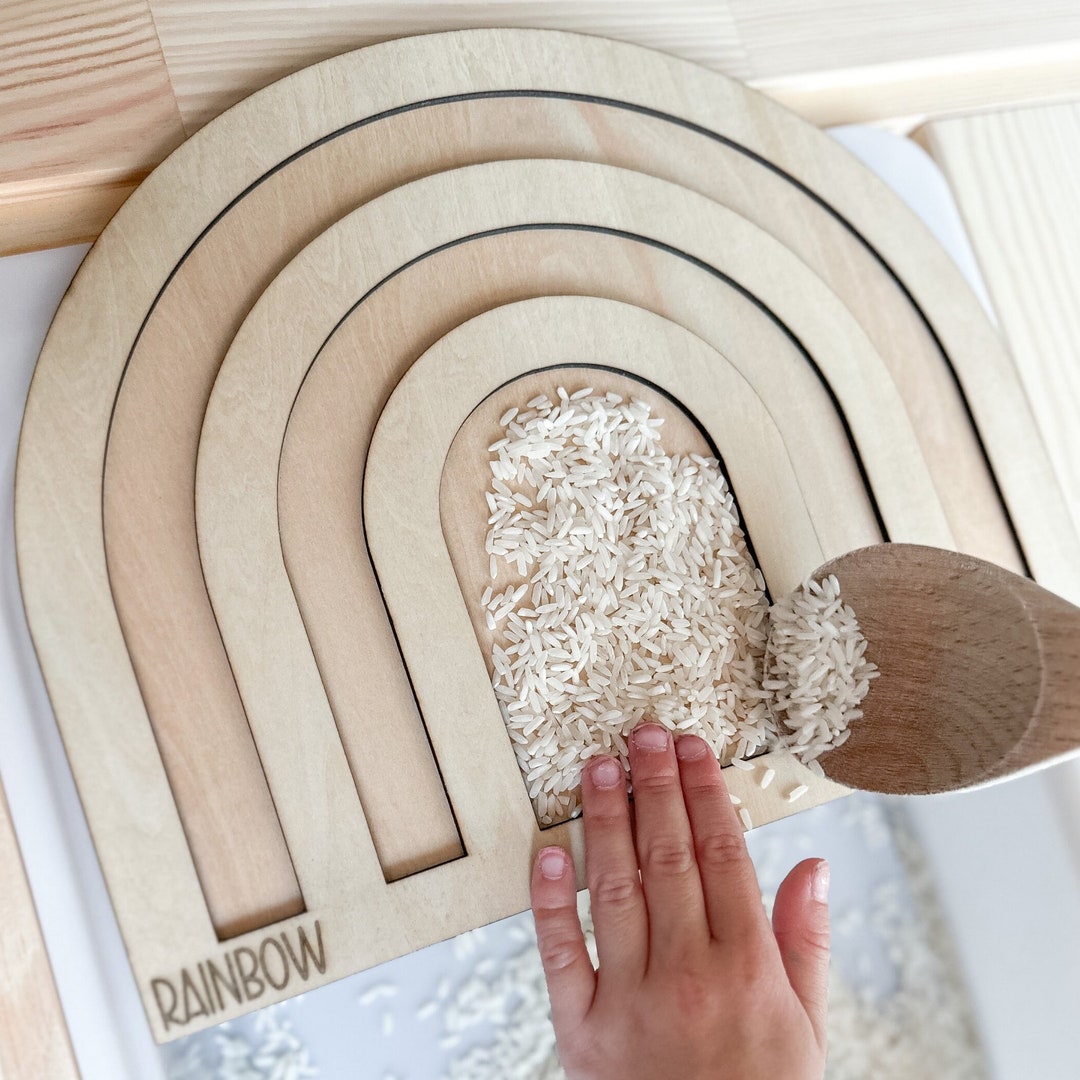 Flisat Insert Rainbow Sensory Table Insert Montessori Learning Activity ...