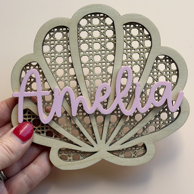 Baby Name Sign Girl Seashell Hospital Name Board Newborn Girl Name Wood ...