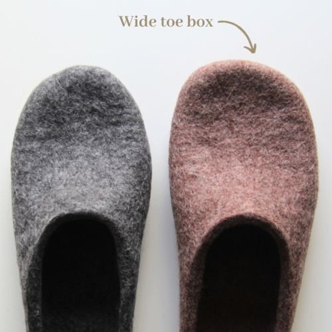Barefoot Wool Slippers Women, Natural Foot Shaped Footwear, Minimalist ...