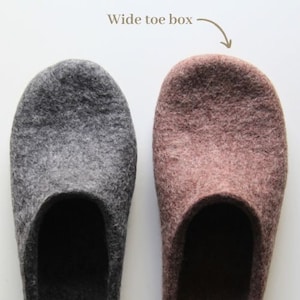 Barefoot Slippers From Natural Grey Wool, Natural Foot Shaped Mules ...