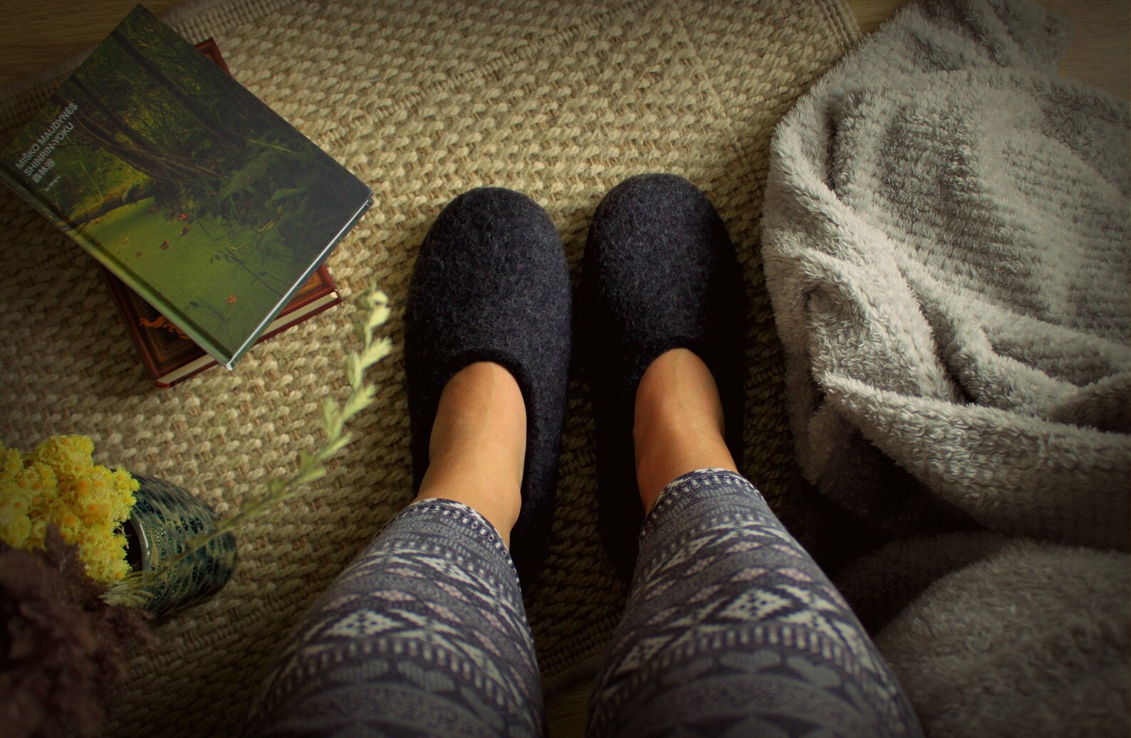 Handmade Natural Wool Felt Slippers for Women Organic Wool - Etsy
