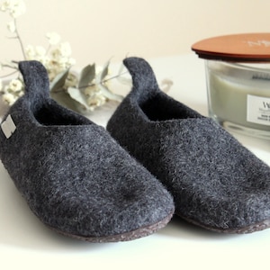 Handmade Natural Wool Felt Slippers for Women - Organic Wool Home Shoes ...